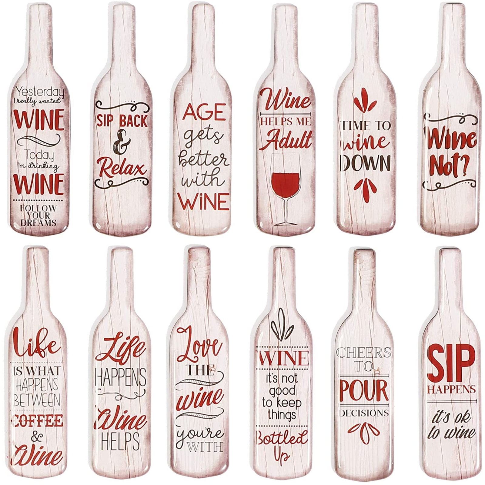 Fun Wine Bottle Magnets for Refrigerators (4 in, 12 Pack) - Walmart.com