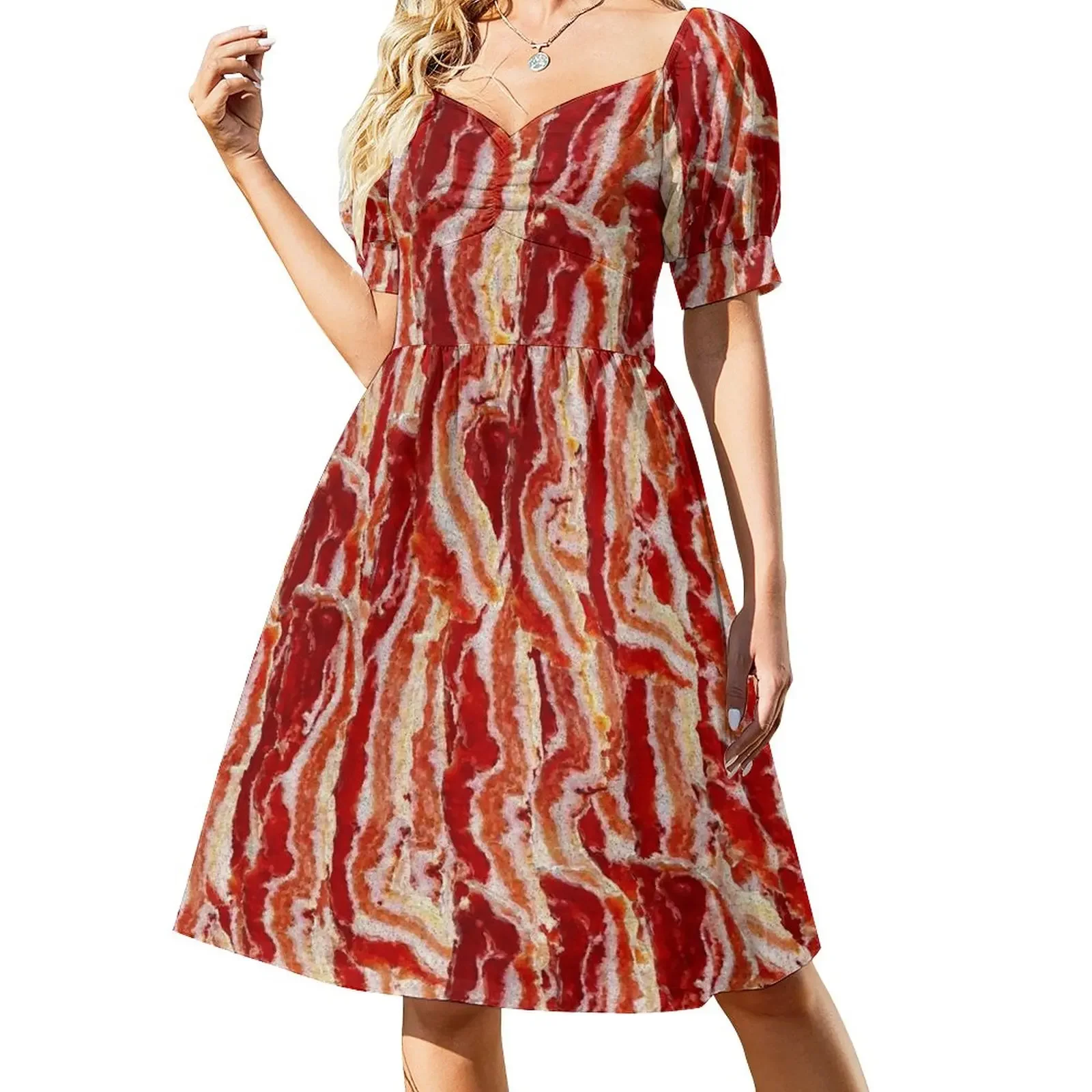 Fun With Bacon ShortSleeved Dress Long veiled dresses long sleeve dress ...