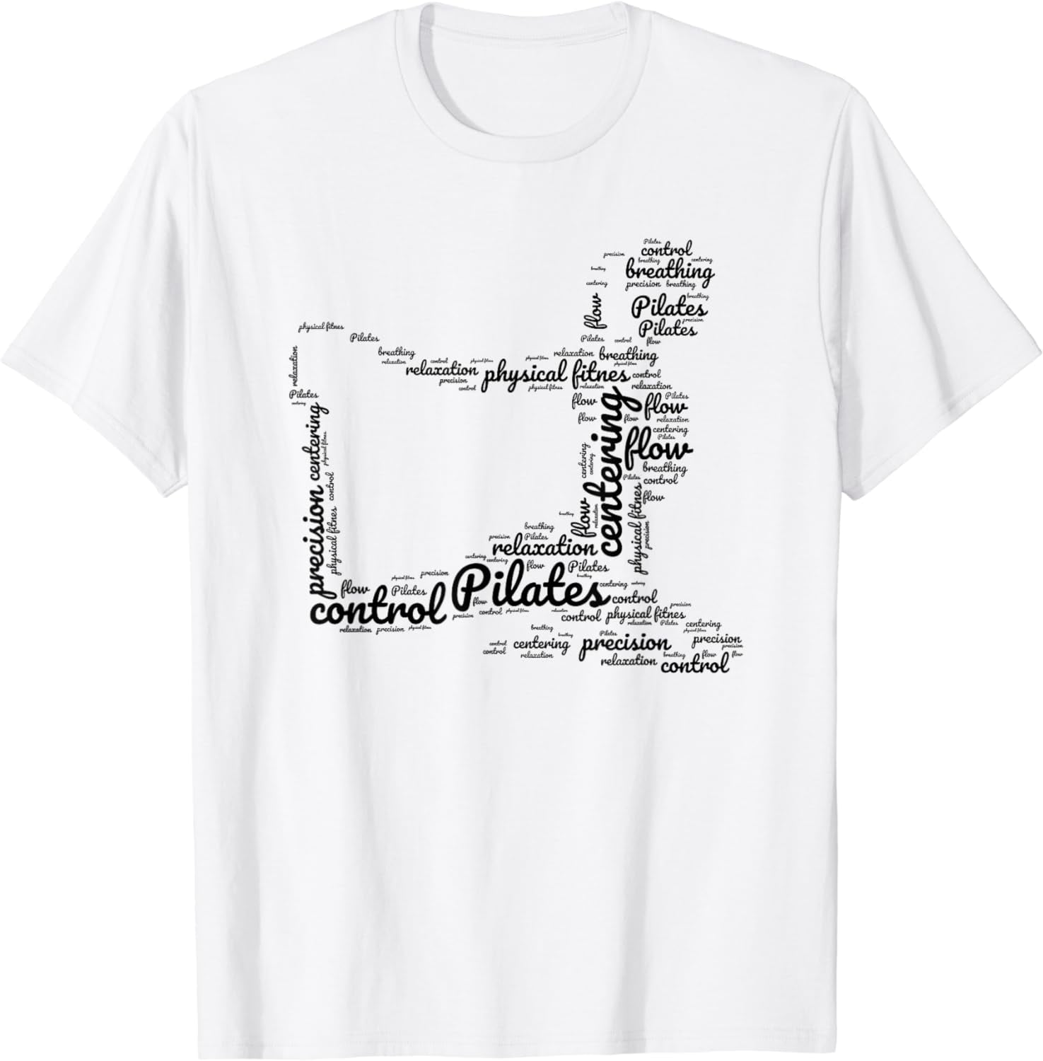 Fun Word Cloud Pilates DesignPilates Wordcloud B T-Shirt - Walmart.com