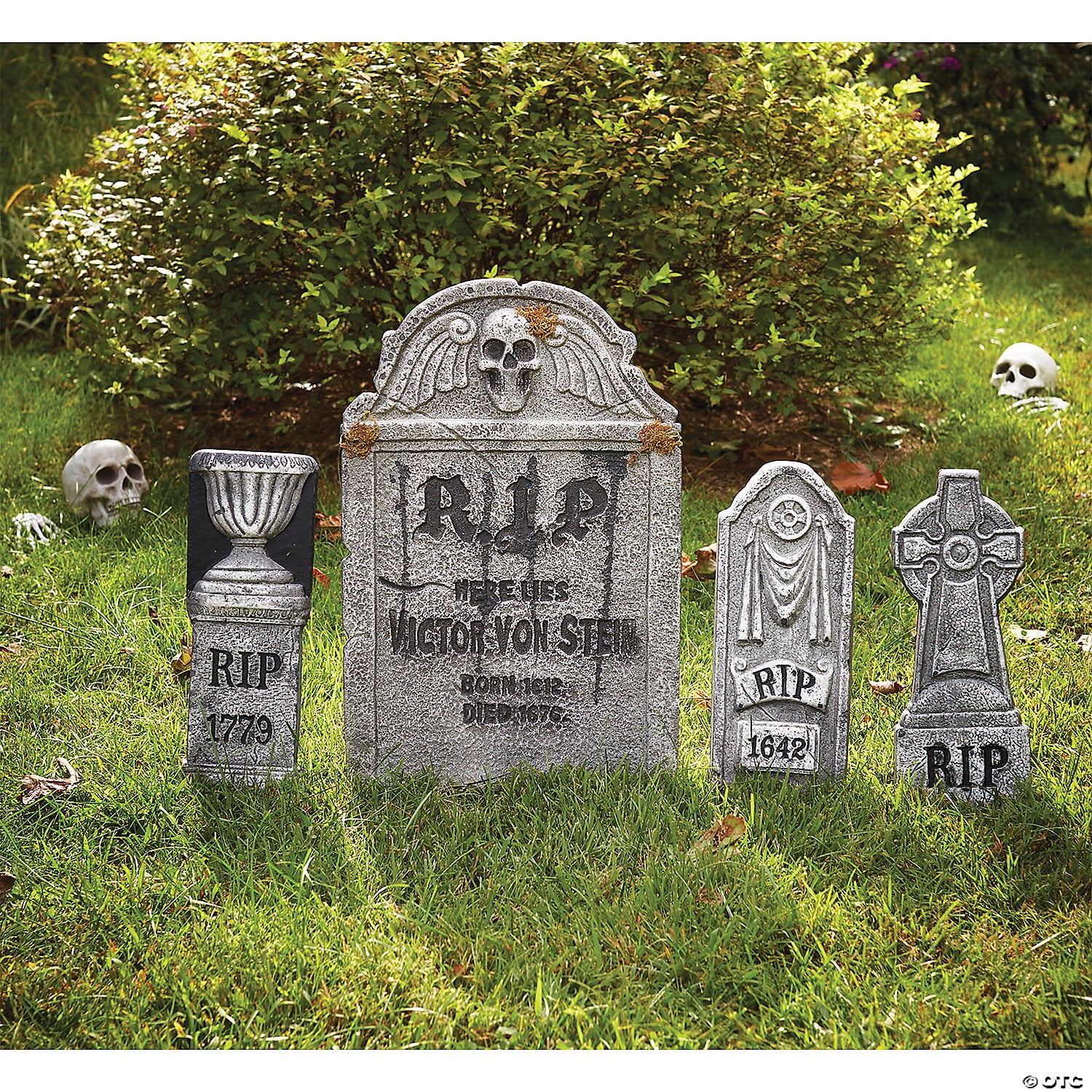 9069679 HLWN DECOR TOMBSTN 4IN1 Fun World Foam Tombstones Set Yard ...