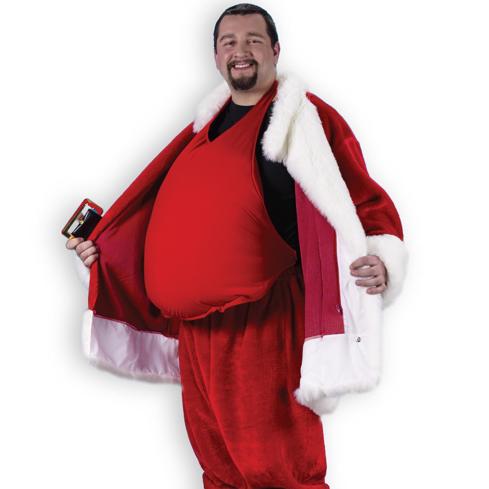 Santa Belly Costume Accessory - One Size Fits Most Adults, Red, Padded ...