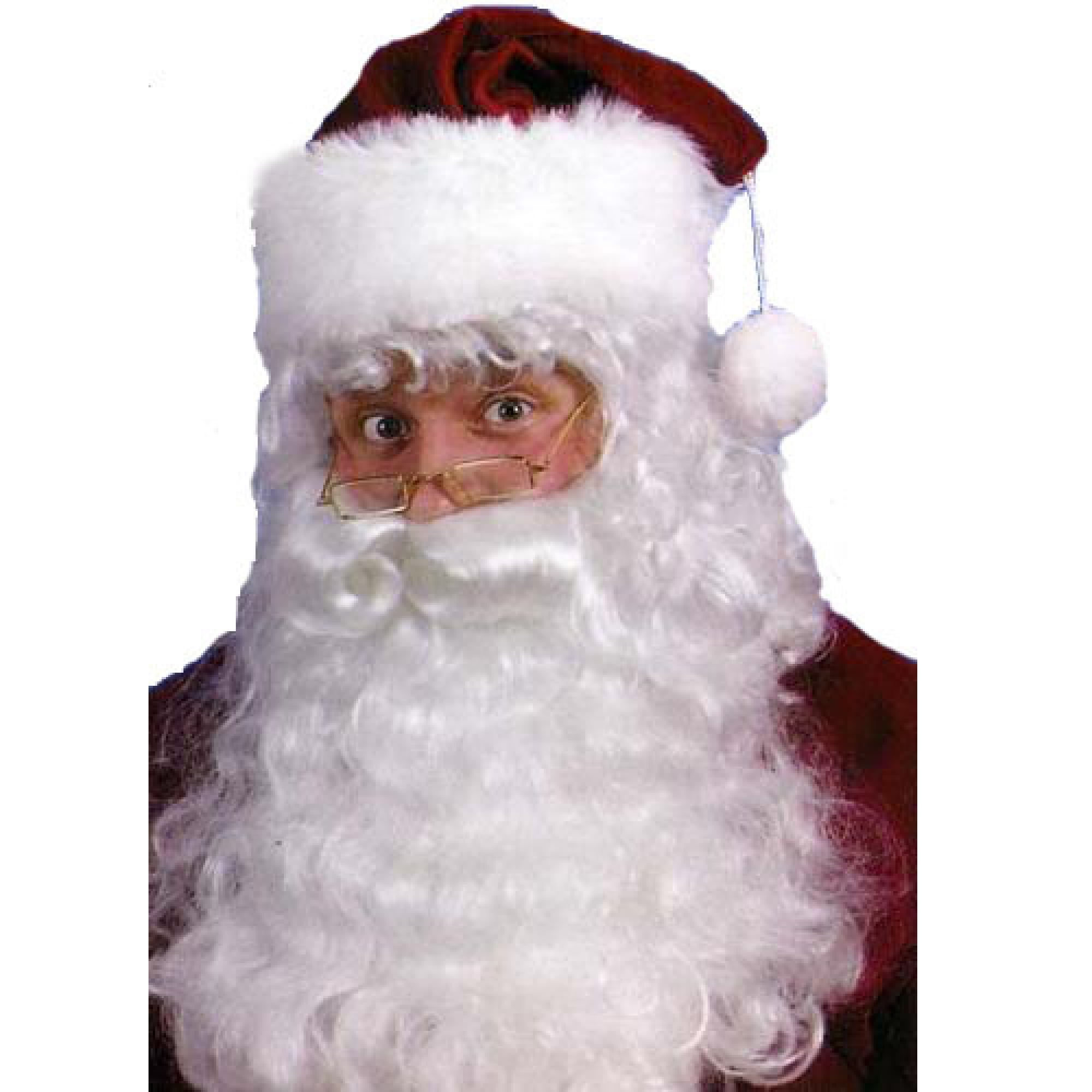 Fun World 8" White Santa Claus Beard Wig and Eyebrows Christmas Unisex ...