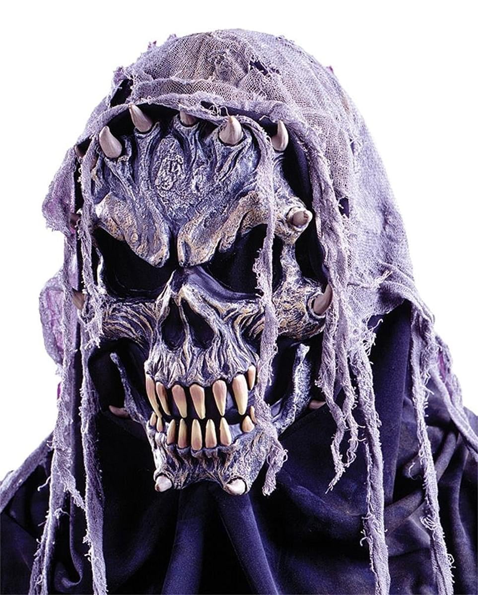 Fun World Adult Scary Covered Skull Crypt Creature Costume Mask - Size ...