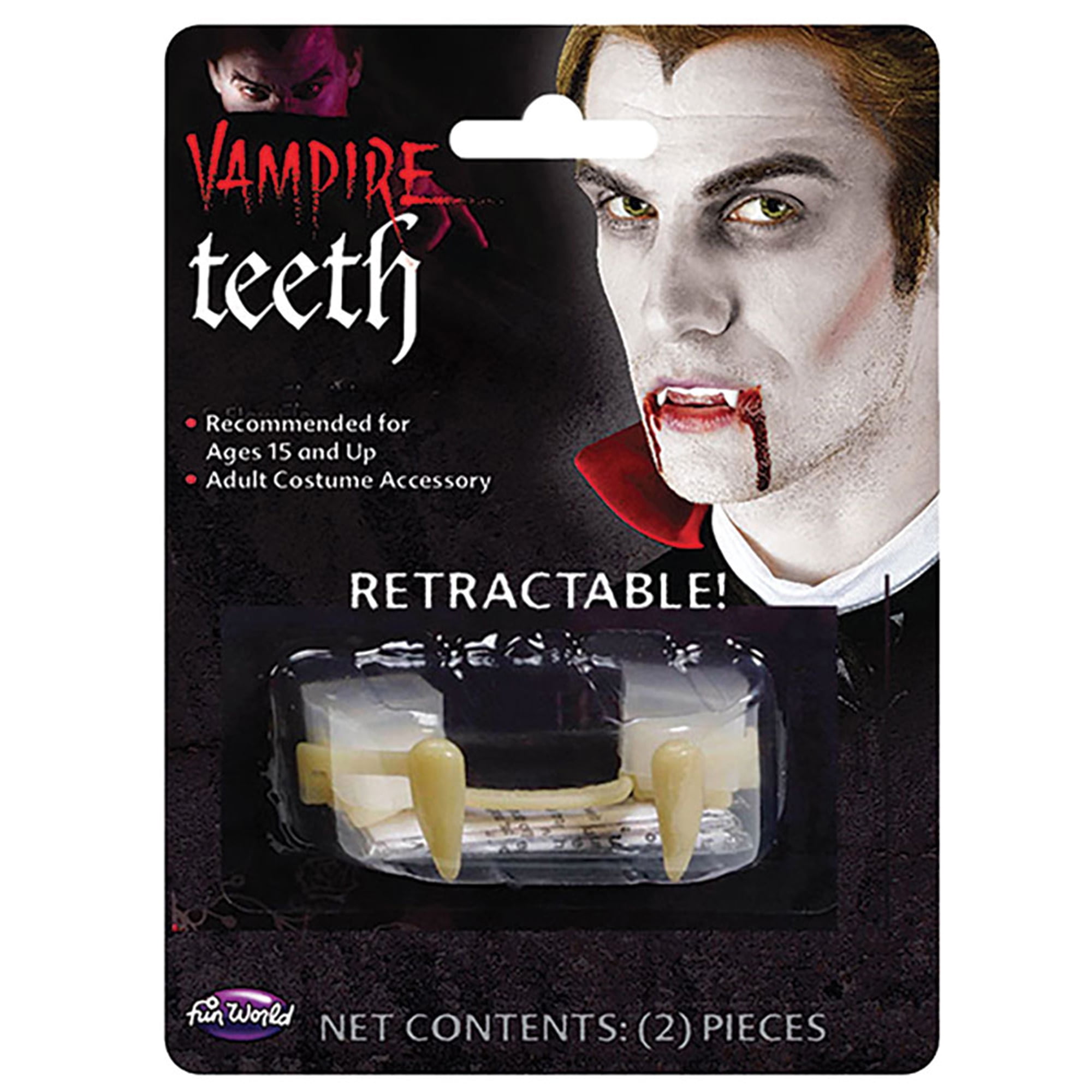 Fun World FW90818 Retractable Vampire Teeth - Walmart.com
