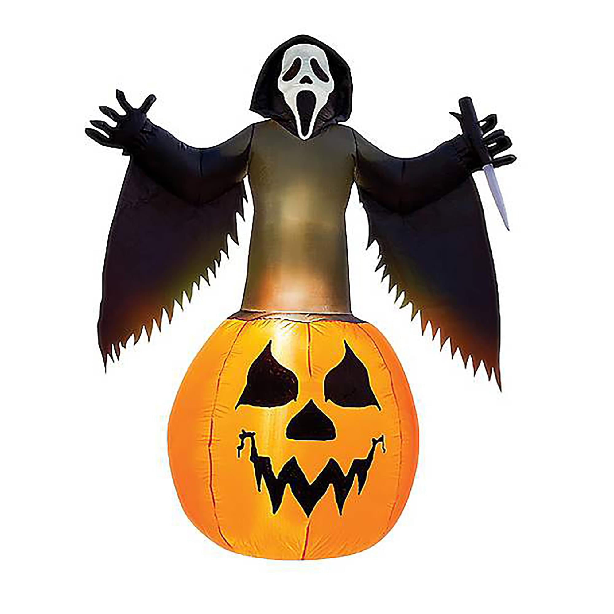 Scream Ghost Face Pumpkin Halloween Lawn Inflatable - Walmart.com