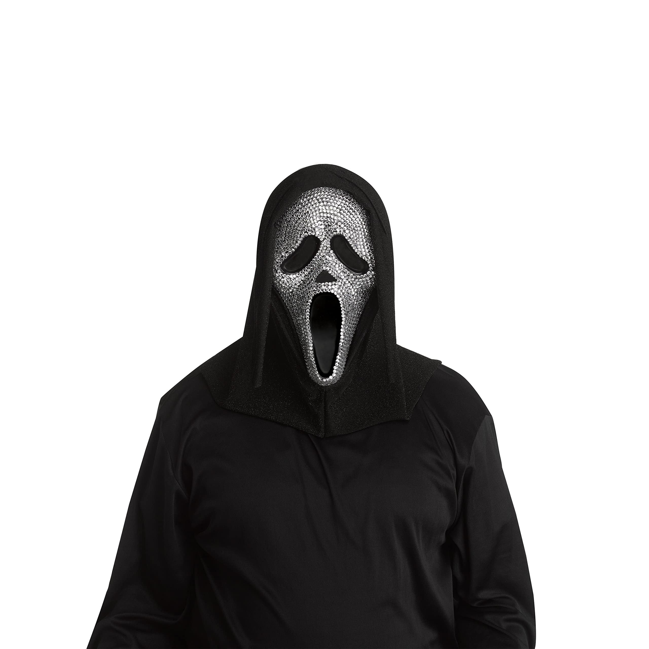 Fun World - Scream Halloween Scary Rhinestone Ghost Face Mask with ...