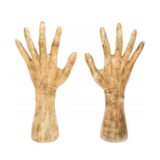 Fun World Halloween Grave Breaker Hands 2pc 13" Decoration Prop, Beige ...