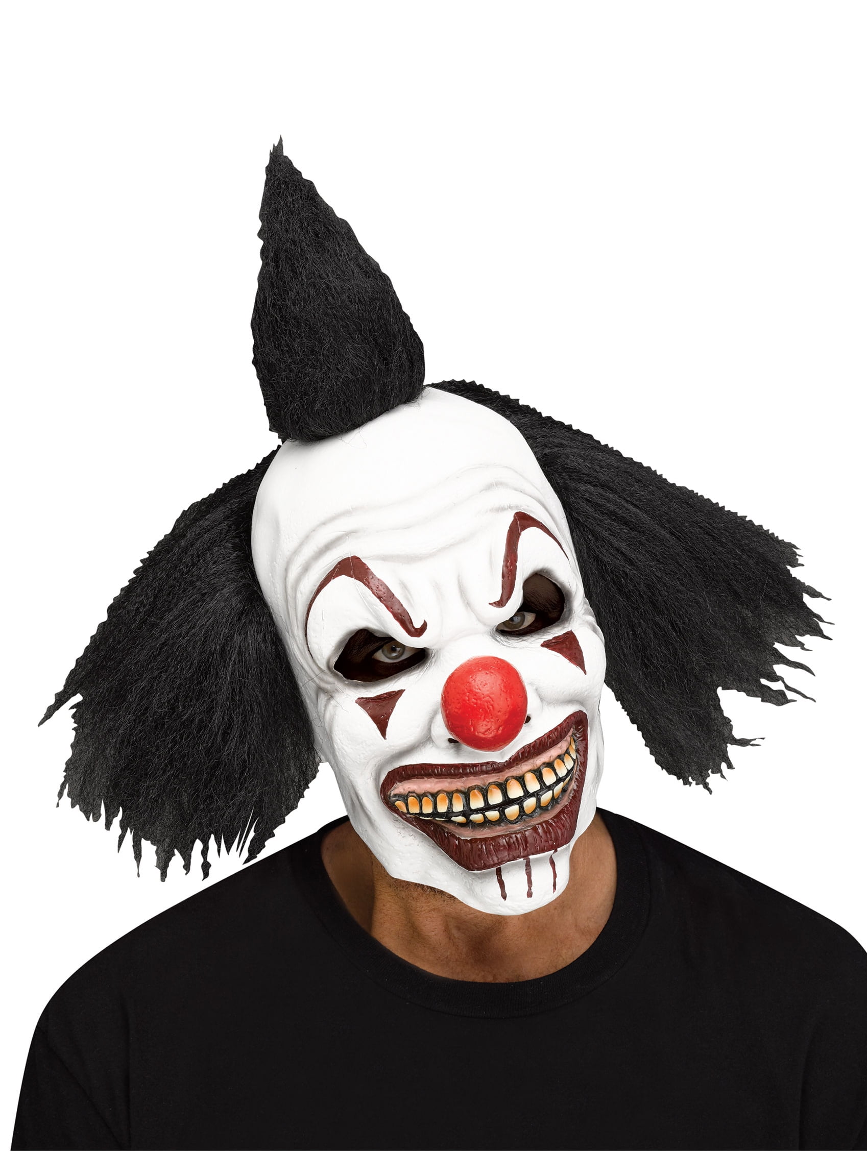 Fun World Hooligan Clown Over-Head Costume Mask w Attached Hair, One ...
