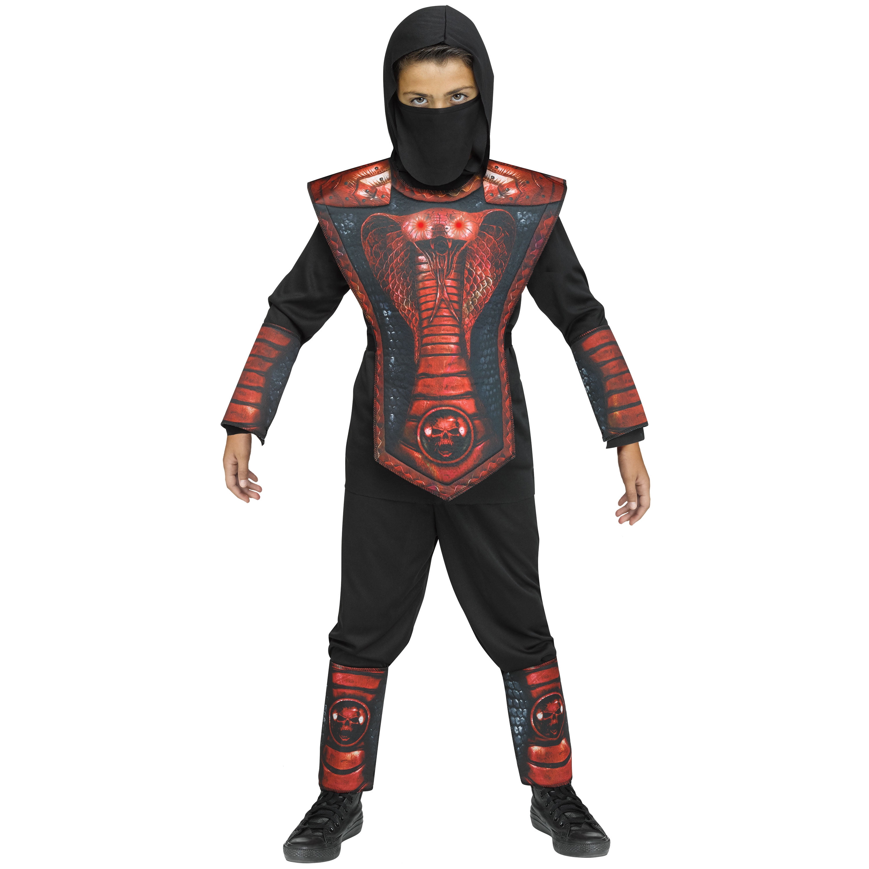 Fun World Red Cobra Ninja Halloween Costume, Boys Size M (8), Includes ...