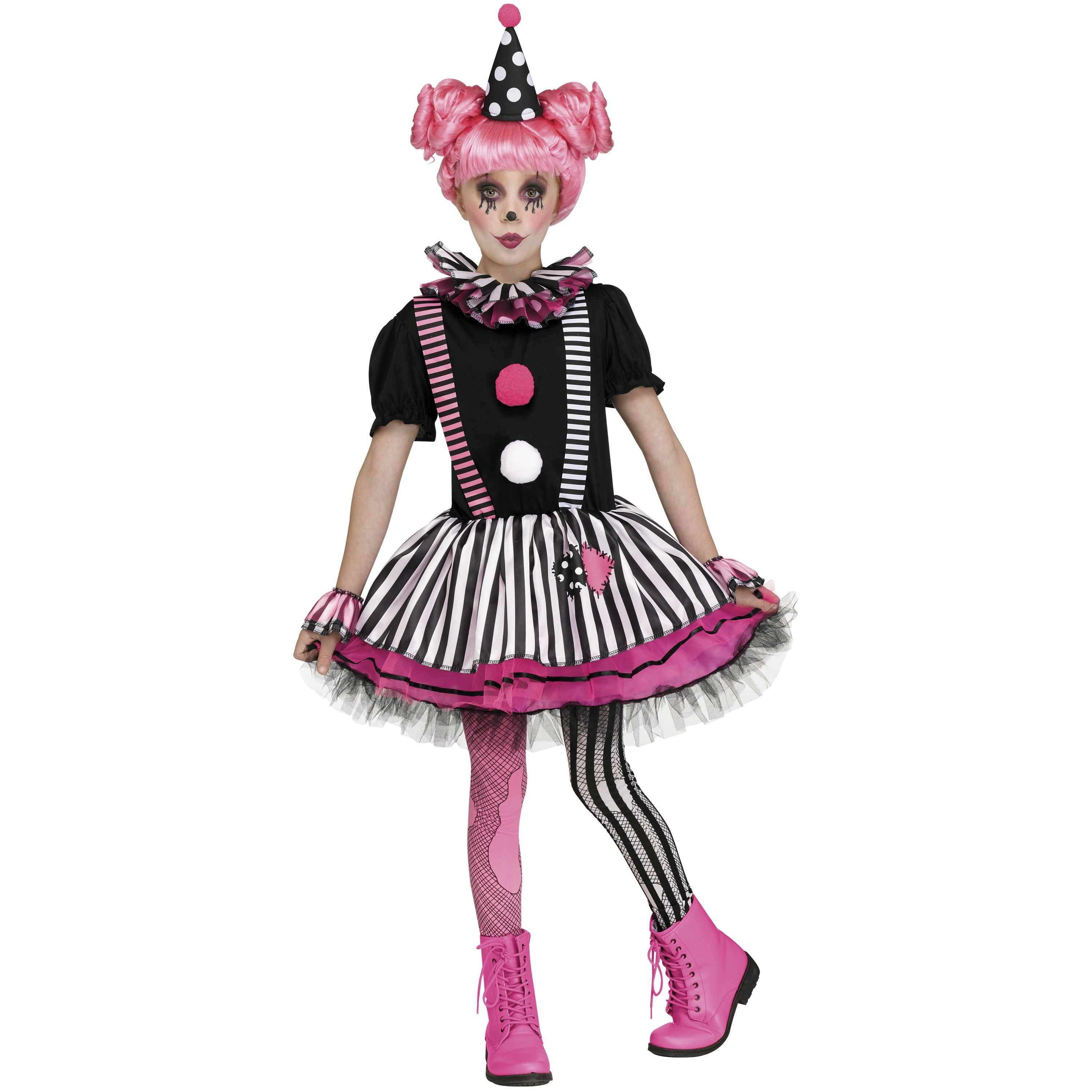 Fun World Inc. Pinkie The Clown Halloween Fantasy Costume Female, Child ...