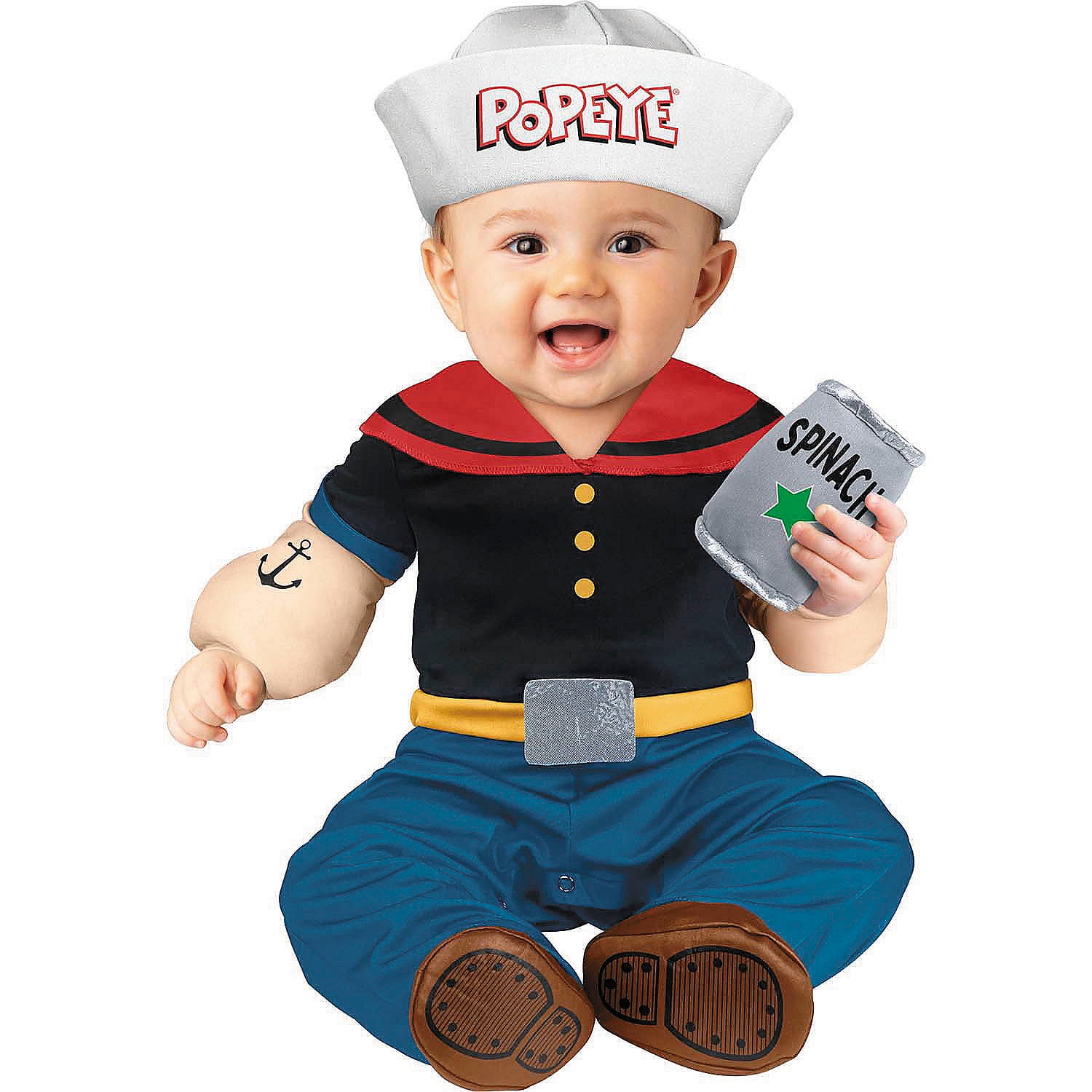 Fun World Infant Boys' Popeye the Sailor Jumpsuit Costume - Size 18-24 ...
