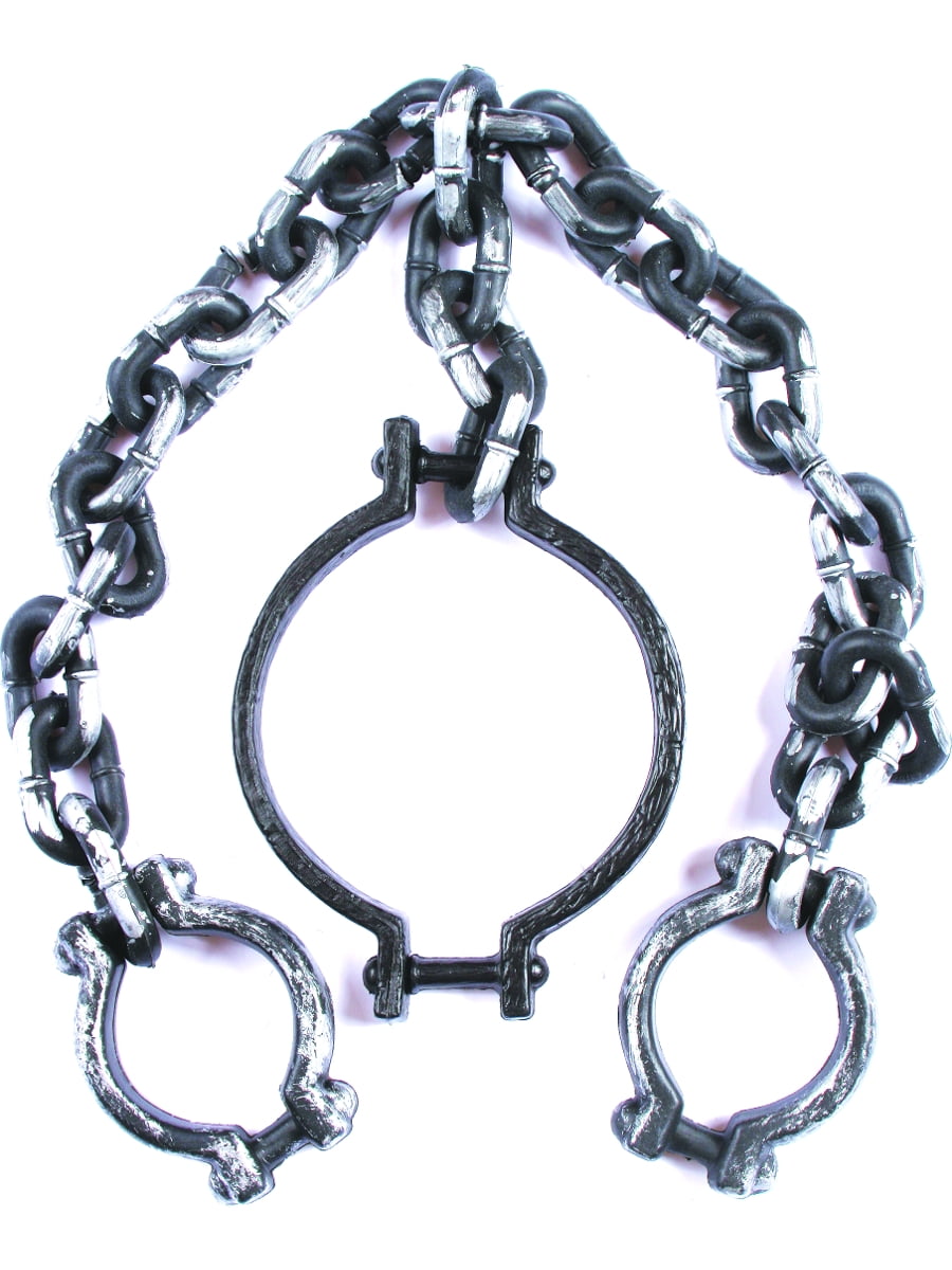 Fun World Men's Shackles Chains and Collar Costume Accessory Silver ...