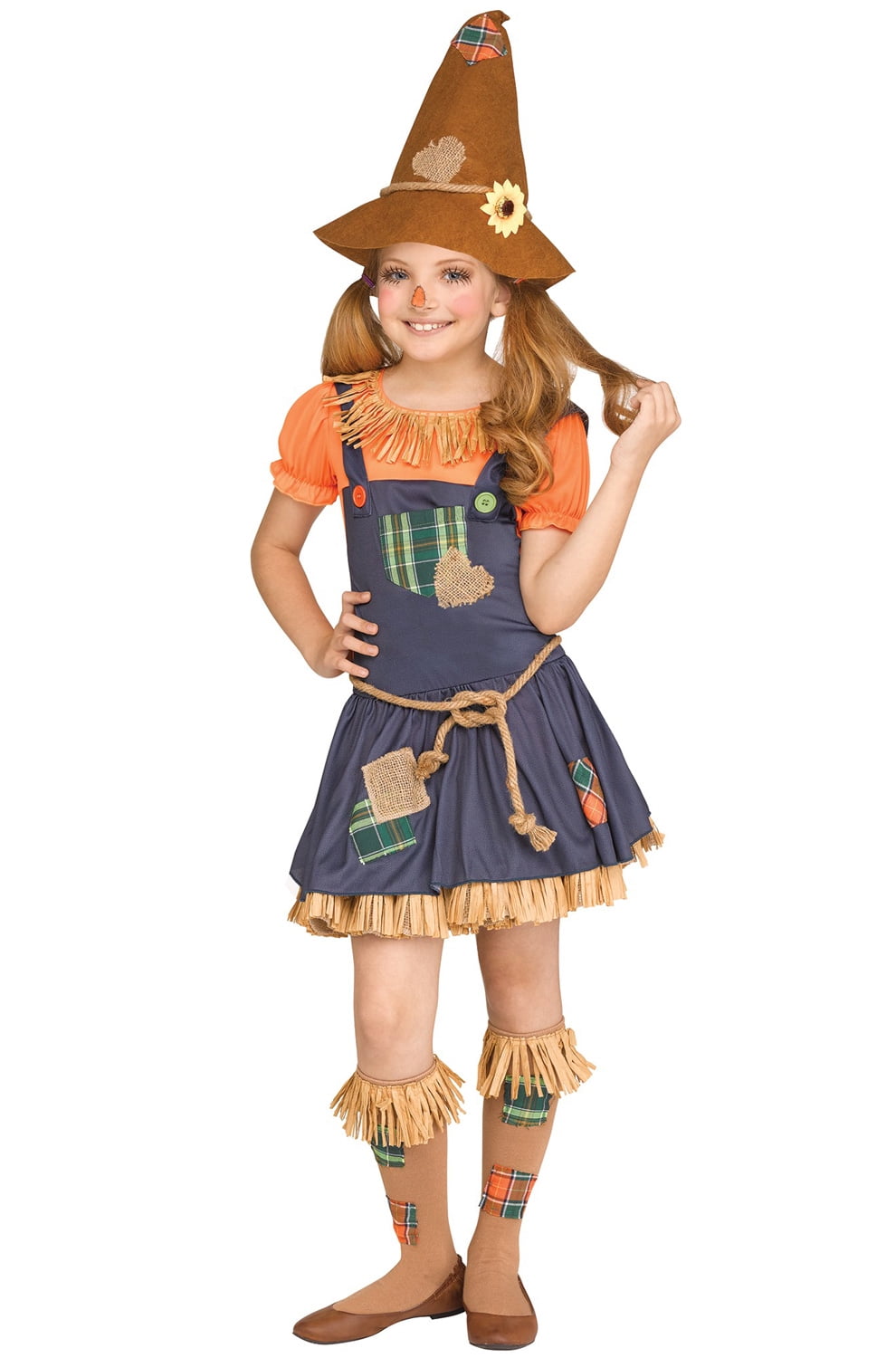 Fun World Sweet Scarecrow Girl's Halloween Fancy-Dress Costume for ...
