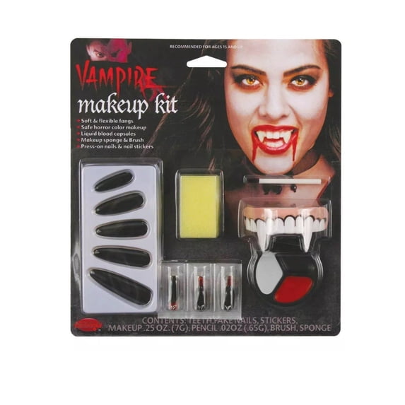 Fun World Unisex-Adult's Vampiress Makeup Kit Halloween Accessory ...