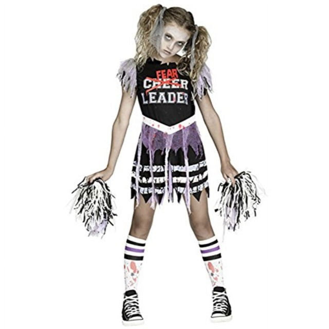 Fun World Girls' Zombie Fearleader Costume, Large (12-14), Includes ...