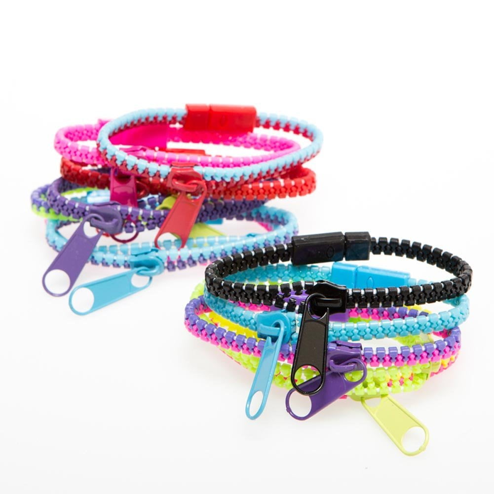 Fun Zipper Bracelets (Qty of 3) Random Colors - Walmart.com