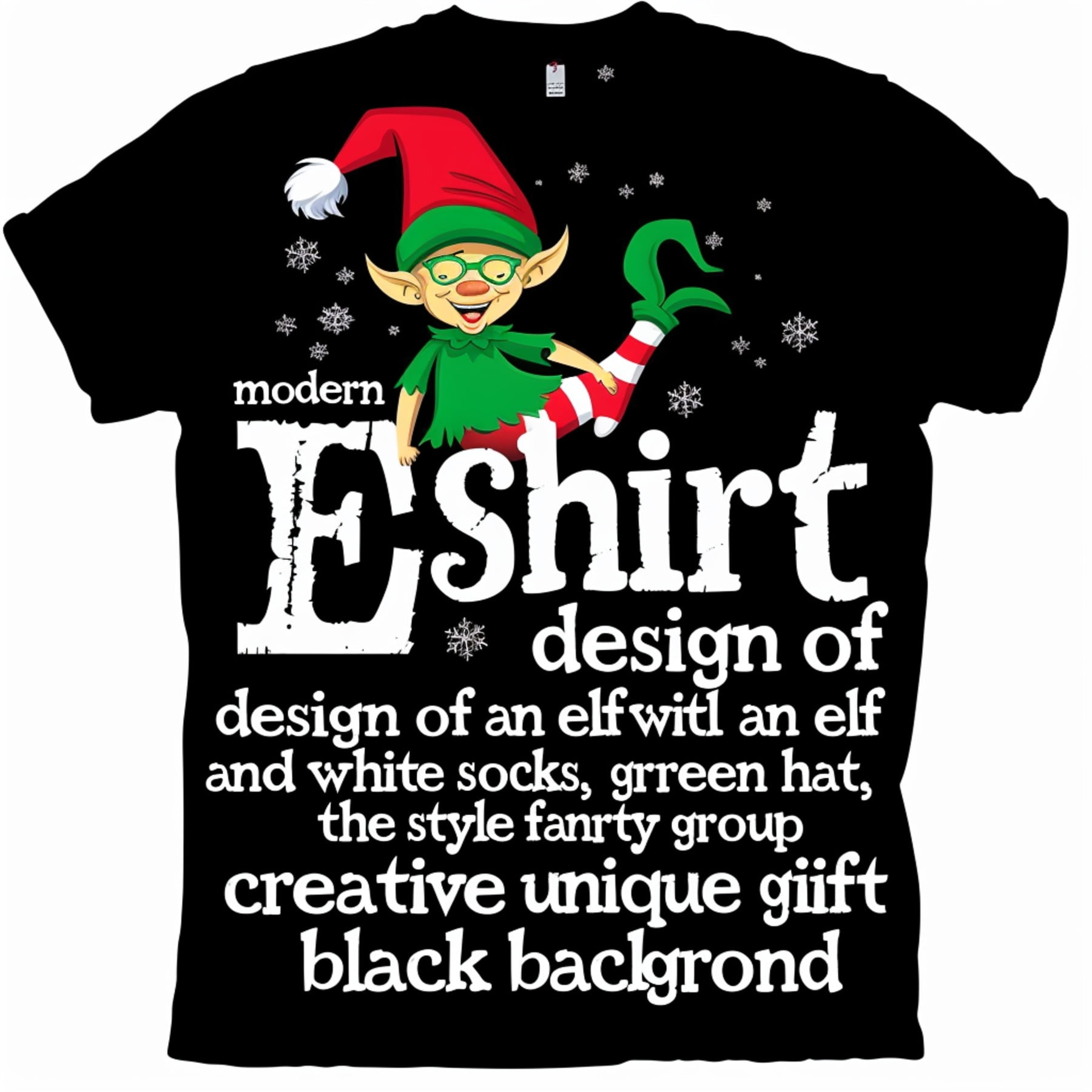 Fun and Festive Elf Design TShirt Perfect for Christmas Parties Unique ...