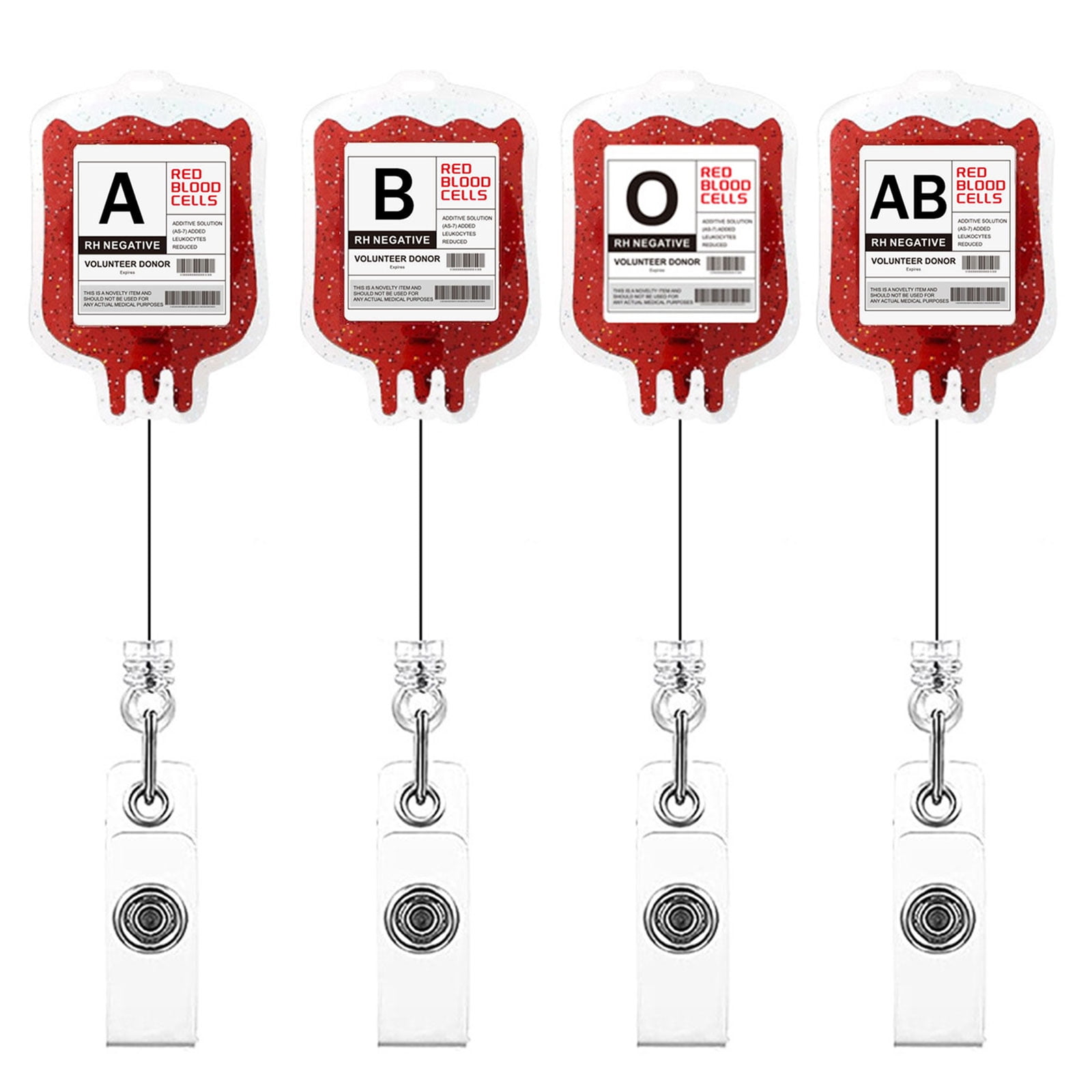 Fun and Functional Blood Bag Shape Badge Reel Clip Business Card Holder ...