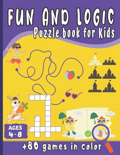 Fun and Logic Puzzle Book for kids: Brain game books for kids ages 4-8 ...