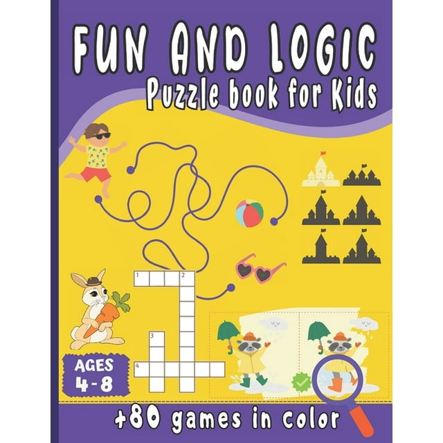 Fun and Logic Puzzle Book for kids: Brain game books for kids ages 4-8 ...