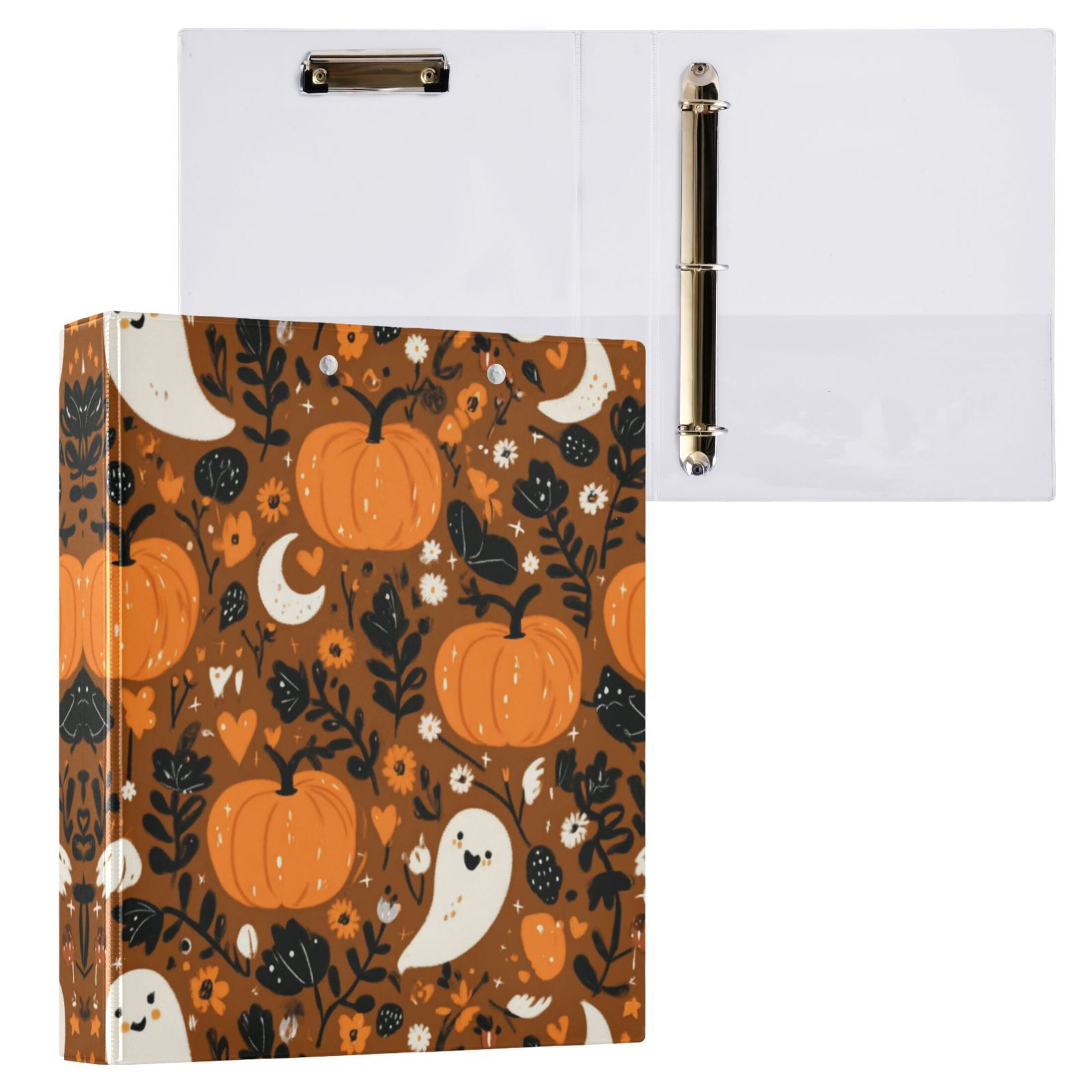 Fun and Spooky Halloween Pattern 3 Ring Hardcover Binders 1.5in Round ...