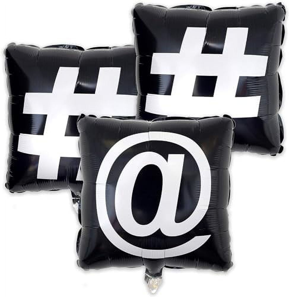 Fun and Trendy Social Media Party Balloons - 18 Square Mylar Balloons ...