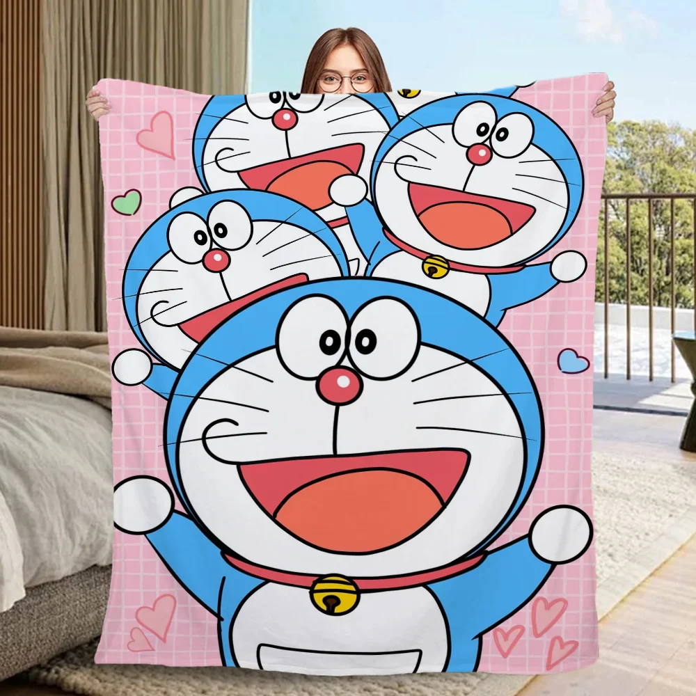 Fun cartoon anime Doraemon 3D printed flannel plush blanket ...