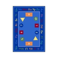 Joy Carpets Colorful Learning 5'4" x 7'8" Area Rug In Color Multi ...
