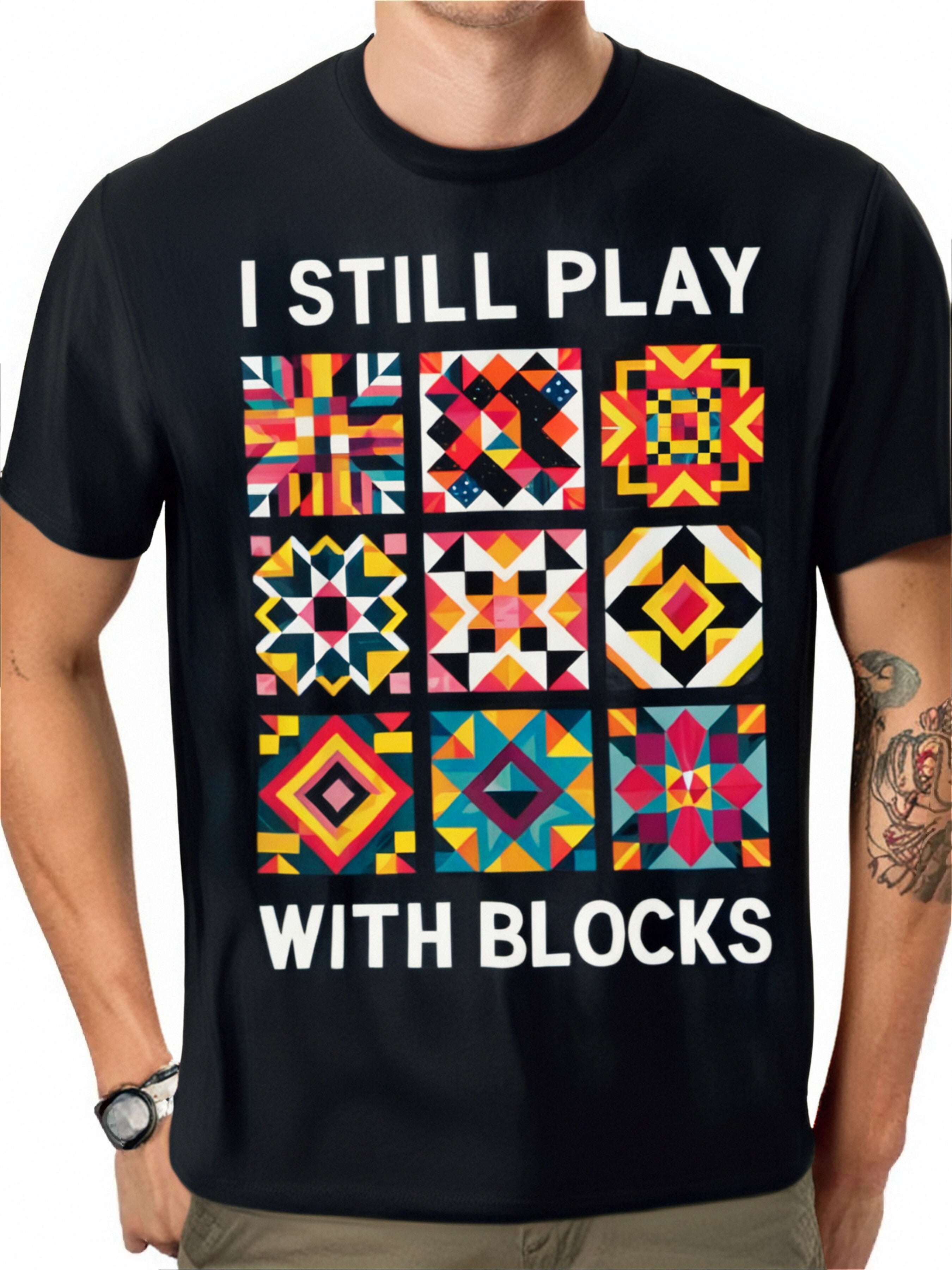 Fun patchwork, I still play with block quilt T-shirts, ideal for summer ...