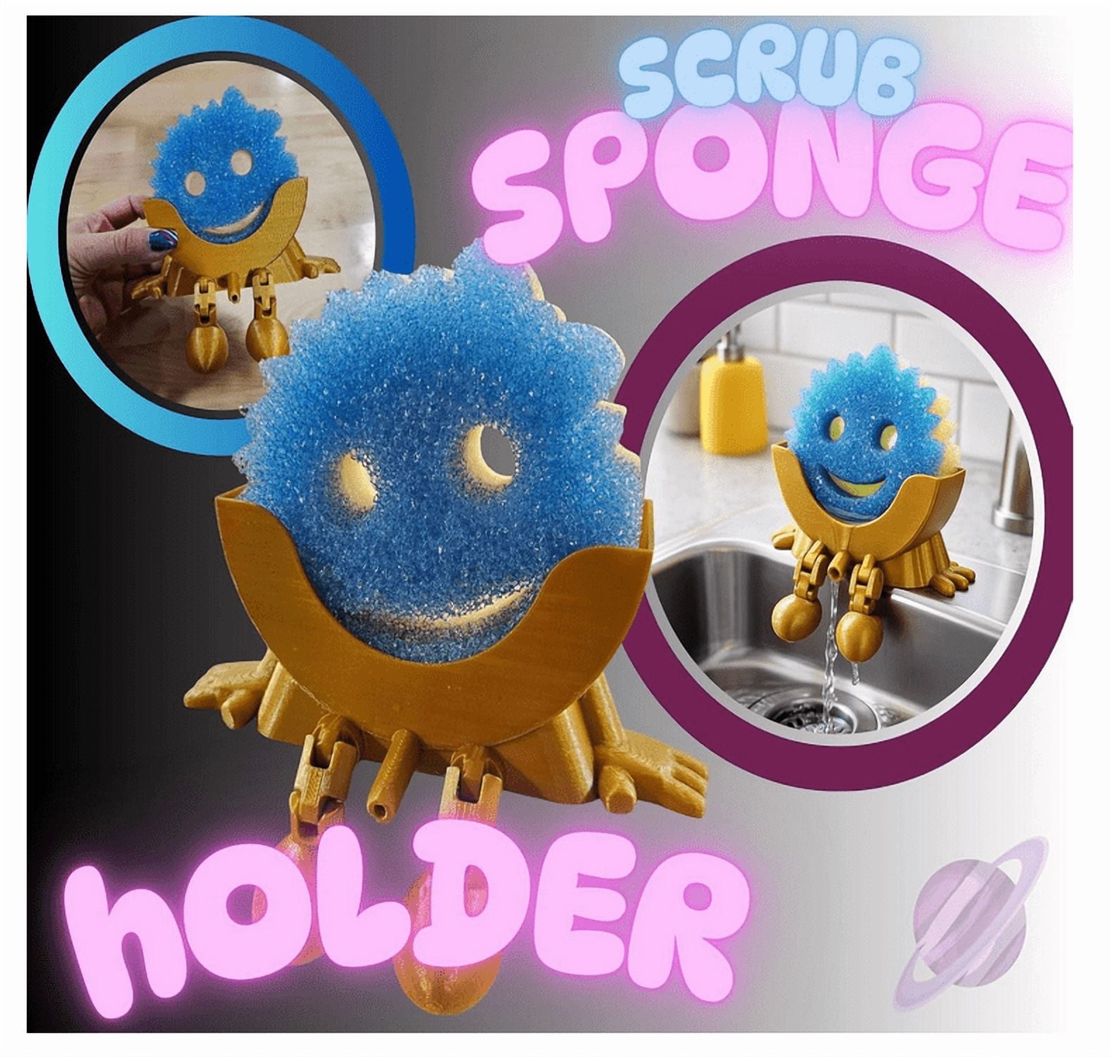 Fun smiley face sponge holder for kitchen sink | 3D-printed storage ...