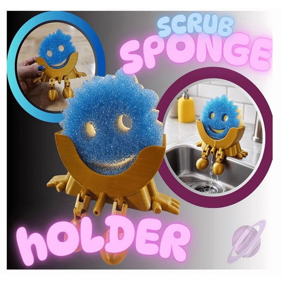 Fun smiley face sponge holder for kitchen sink | 3D-printed storage ...