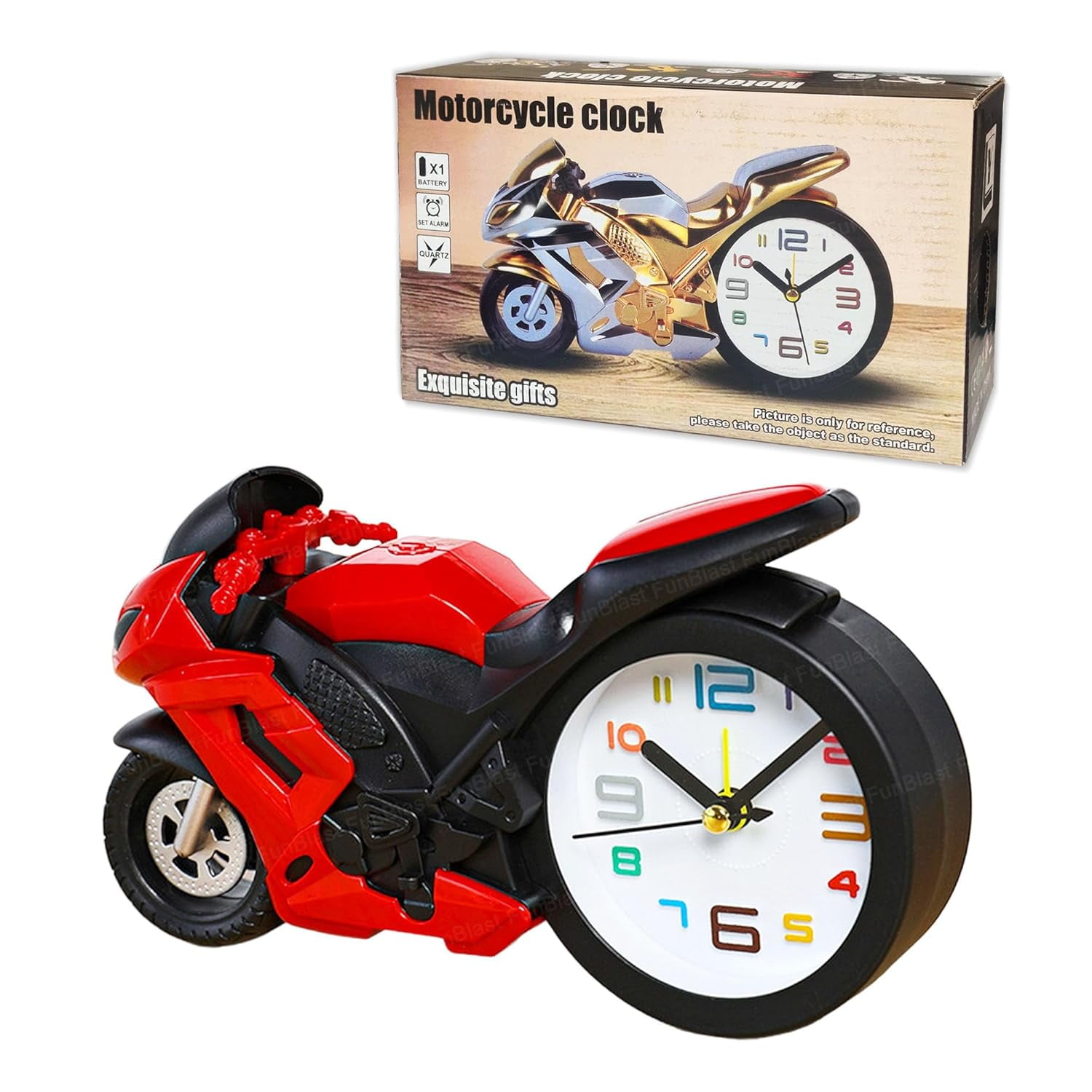 FunBlast Alarm Clock for Heavy Sleepers Motorcycle Clock Stylish Analog ...