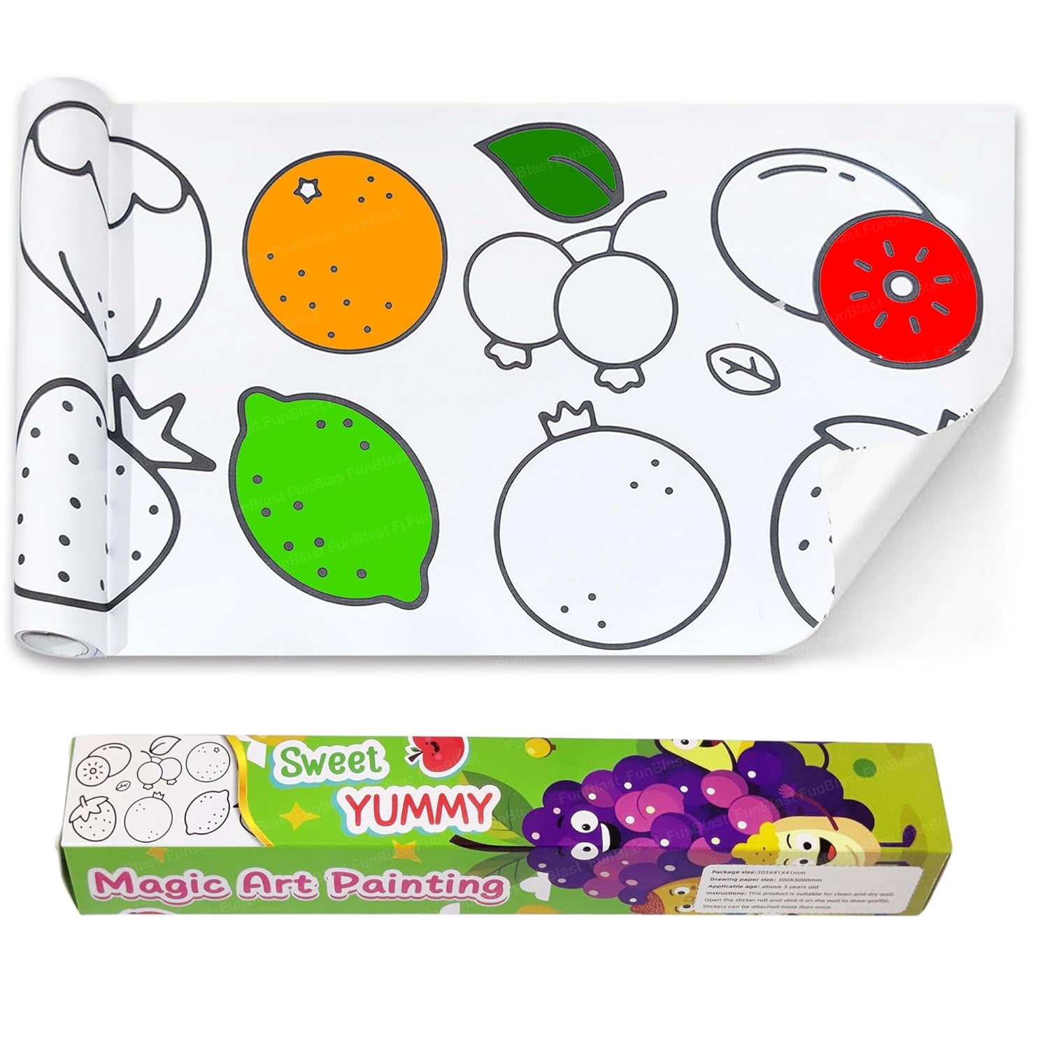 FunBlast Childrens Drawing Roll Coloring Paper Roll for Kids 30 X 300Cm ...