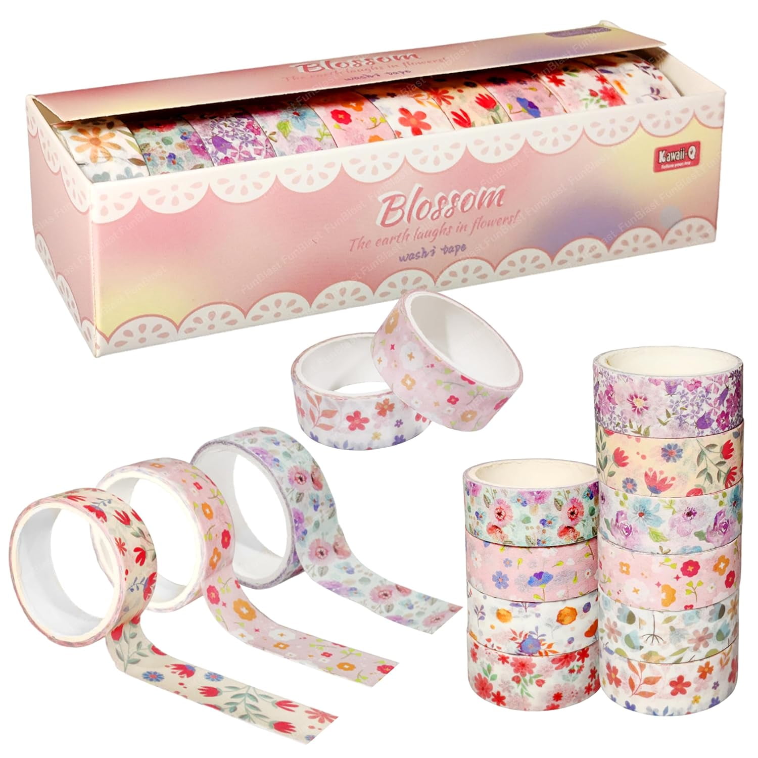 FunBlast Kawaii Washi Tape 10 Pcs Decorative Japanese Masking Paper ...
