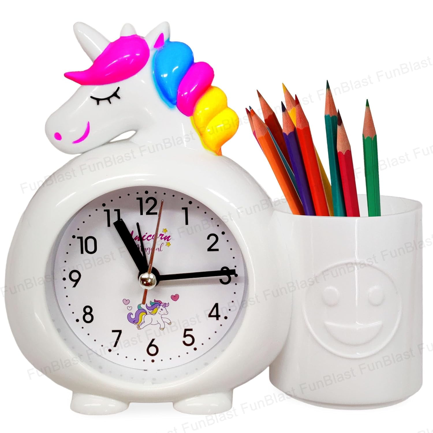 FunBlast Twin Bell Alarm Clock with Pen Holder for Kids Bedroom Unicorn ...
