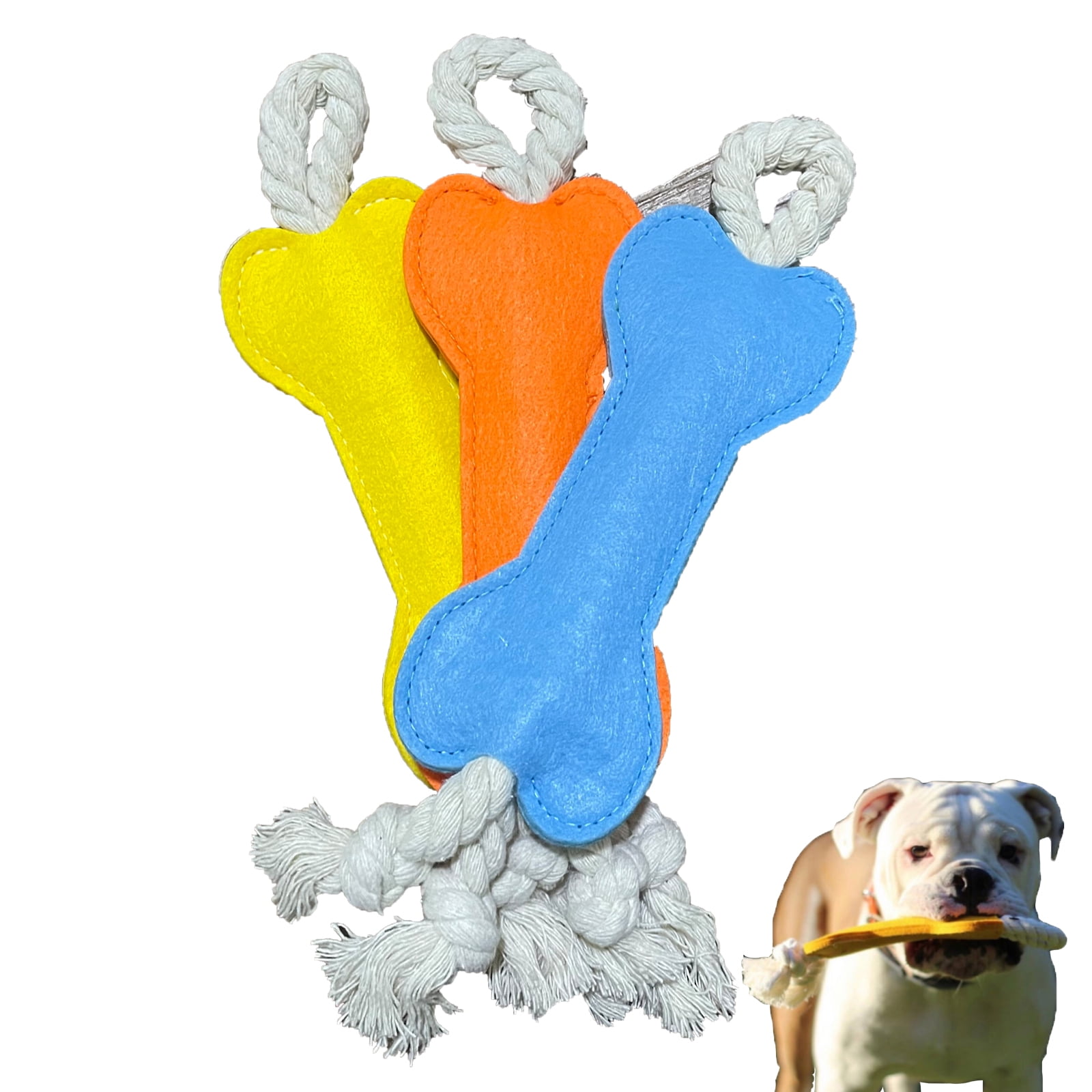 FunChaos 3 Pcs Dog Chew Toys, Durable Dog Toys with Rope for Aggressive Chewers, Tough Puppy ...