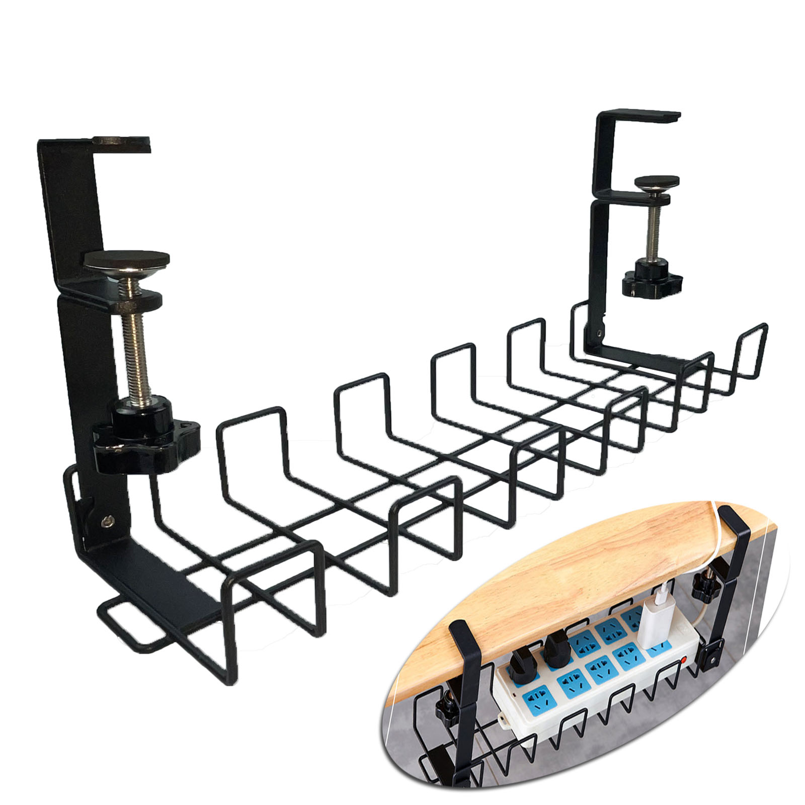FunChaos Desk Cable Management Tray No Drill, Computer Cord Organizer ...