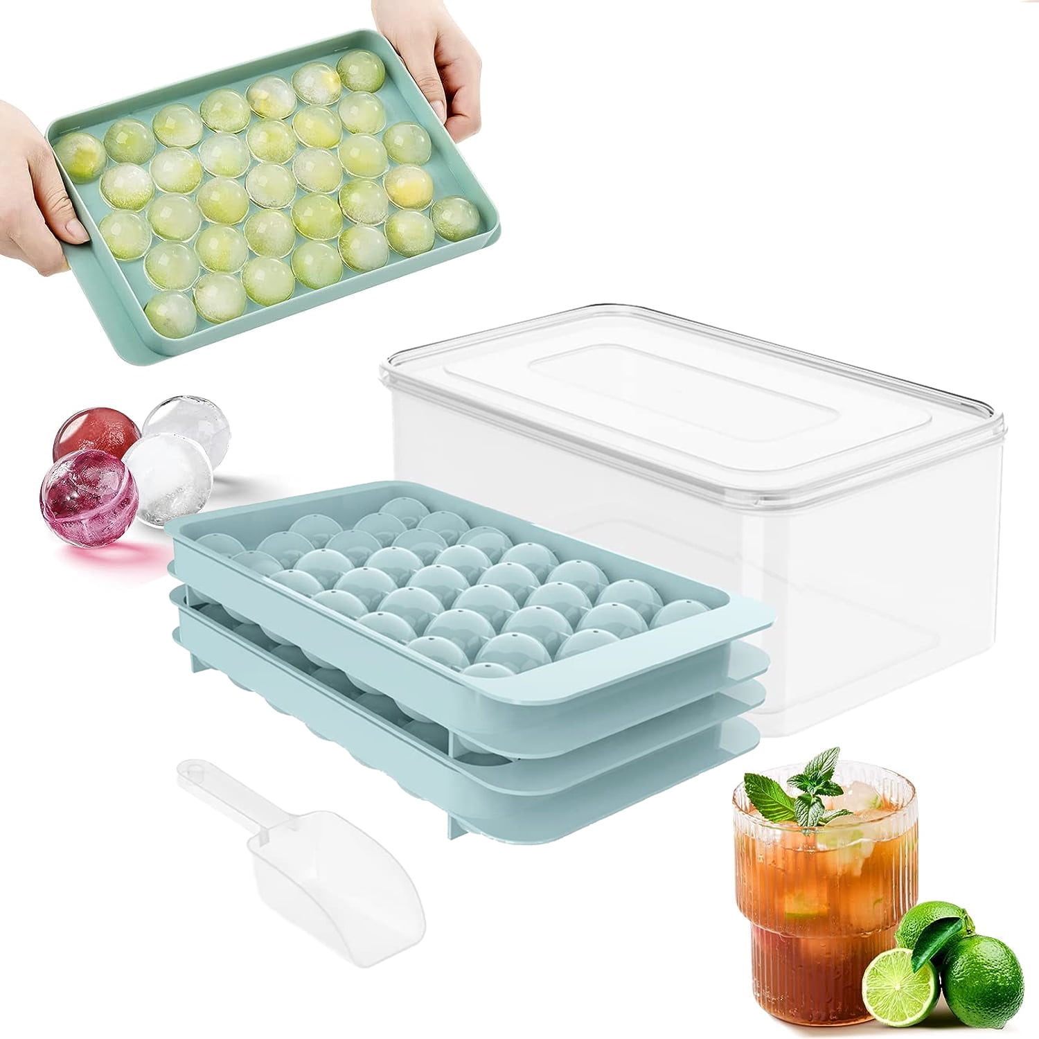 FunChaos Ice Cube Trays for 66 Pcs Ice Ball Make, 1" Ice Balls Mold for ...