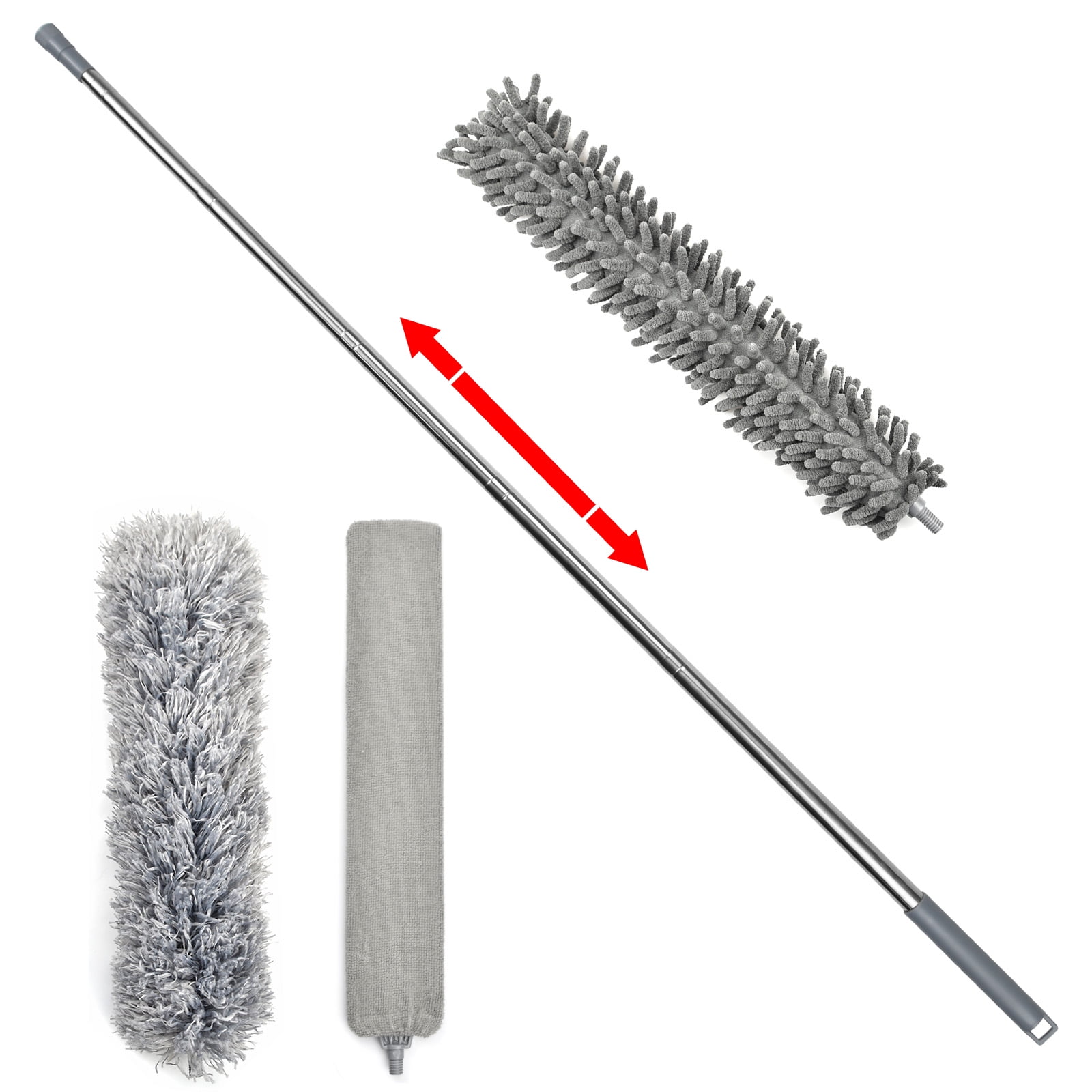 FunChaos Microfiber Duster Kit, Gap Duster with Long Extension Pole ...