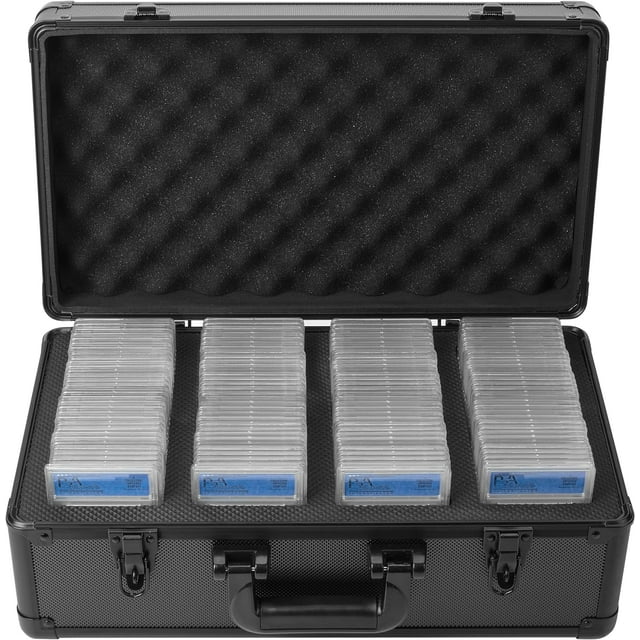 FunGuys 4-Row Card Storage Box, Holds 140 Slabs, Black - Sport Cards ...