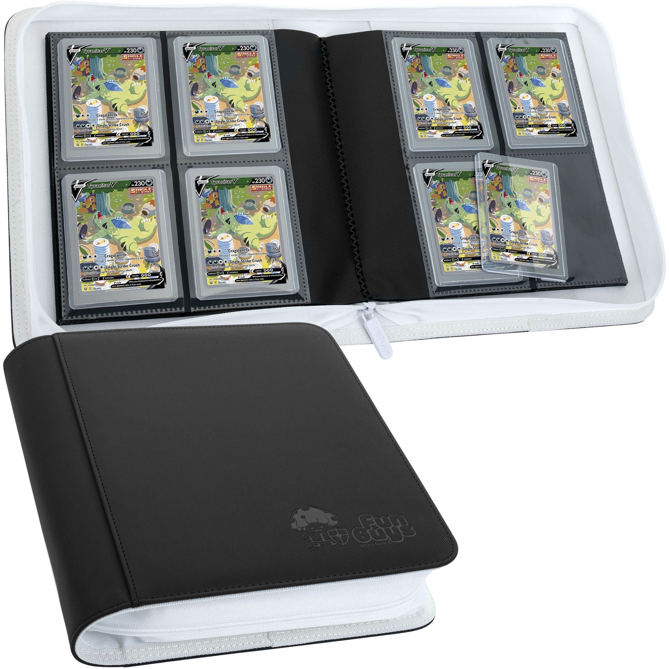 FunGuys Top Loader binder, 4 Pocket, Holds 128 Trading Cards, Black and ...