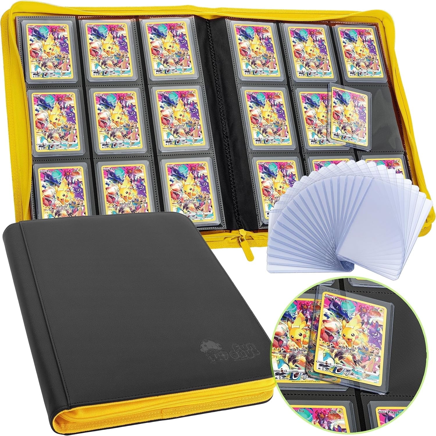 FunGuys Toploader binder, 9 Pocket, Holds 252 Trading Cards, Black ...