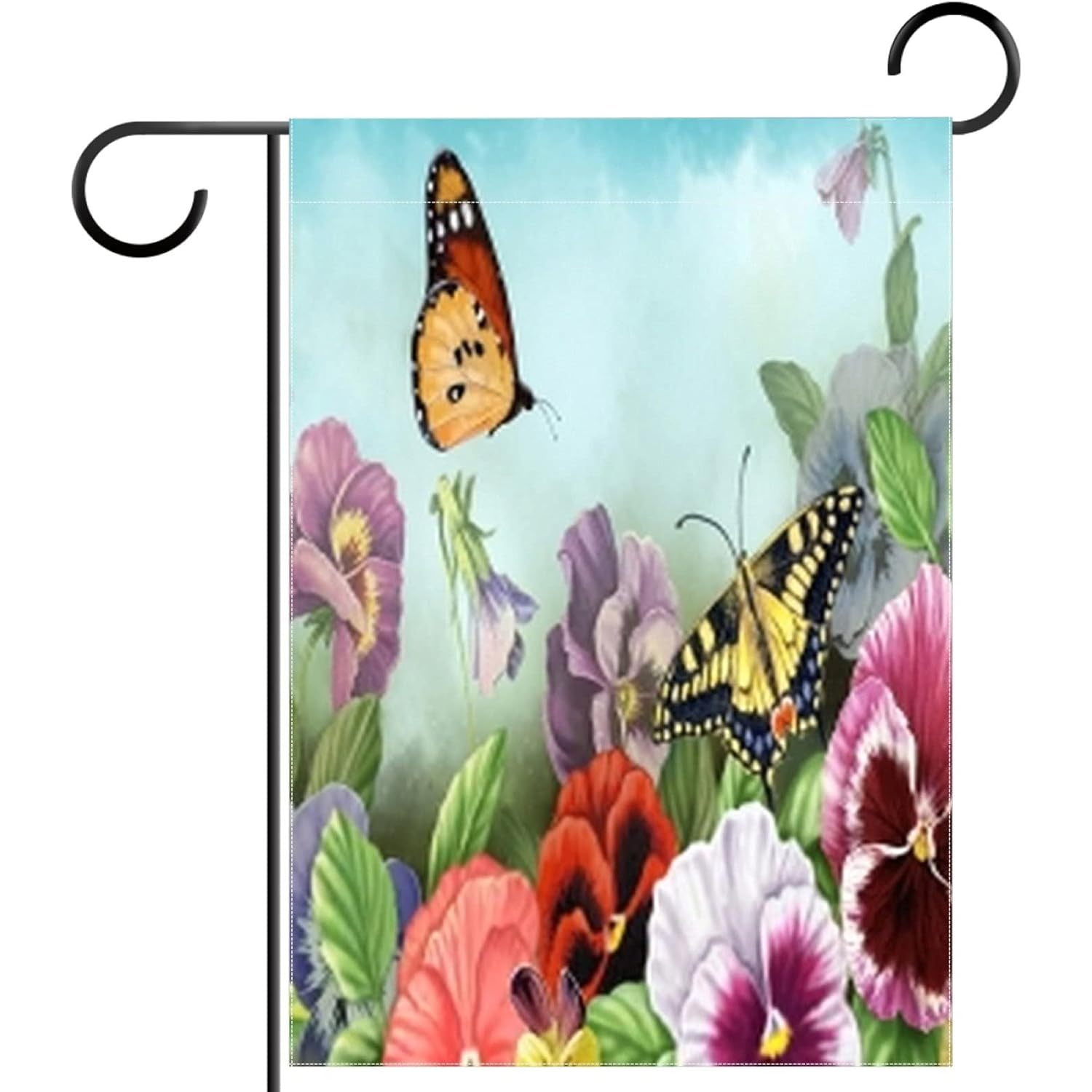 FunHOMEs Butterflies Flowers Garden Flag Vertical Double Sized 28x40 ...