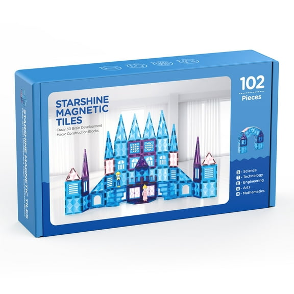 PicassoTiles 101PCS Magnetic Tiles – STEM Building Blocks, Construction ...