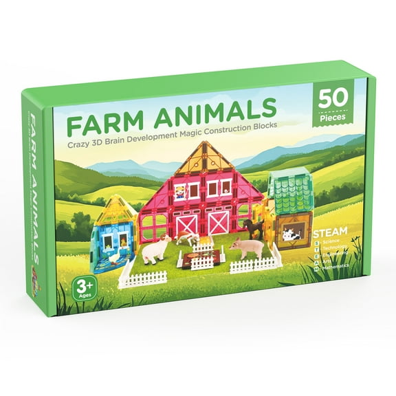 FunMagic Magnetic Tiles for Kids STEM Educational Building Blocks for ...