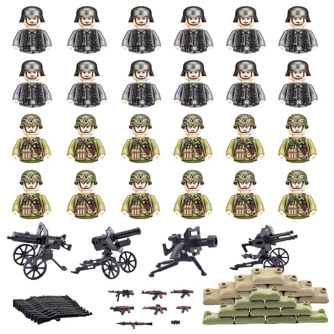 FunPlex Soldiers of World War II Brick Pack – 24PCS Mini Figures for ...