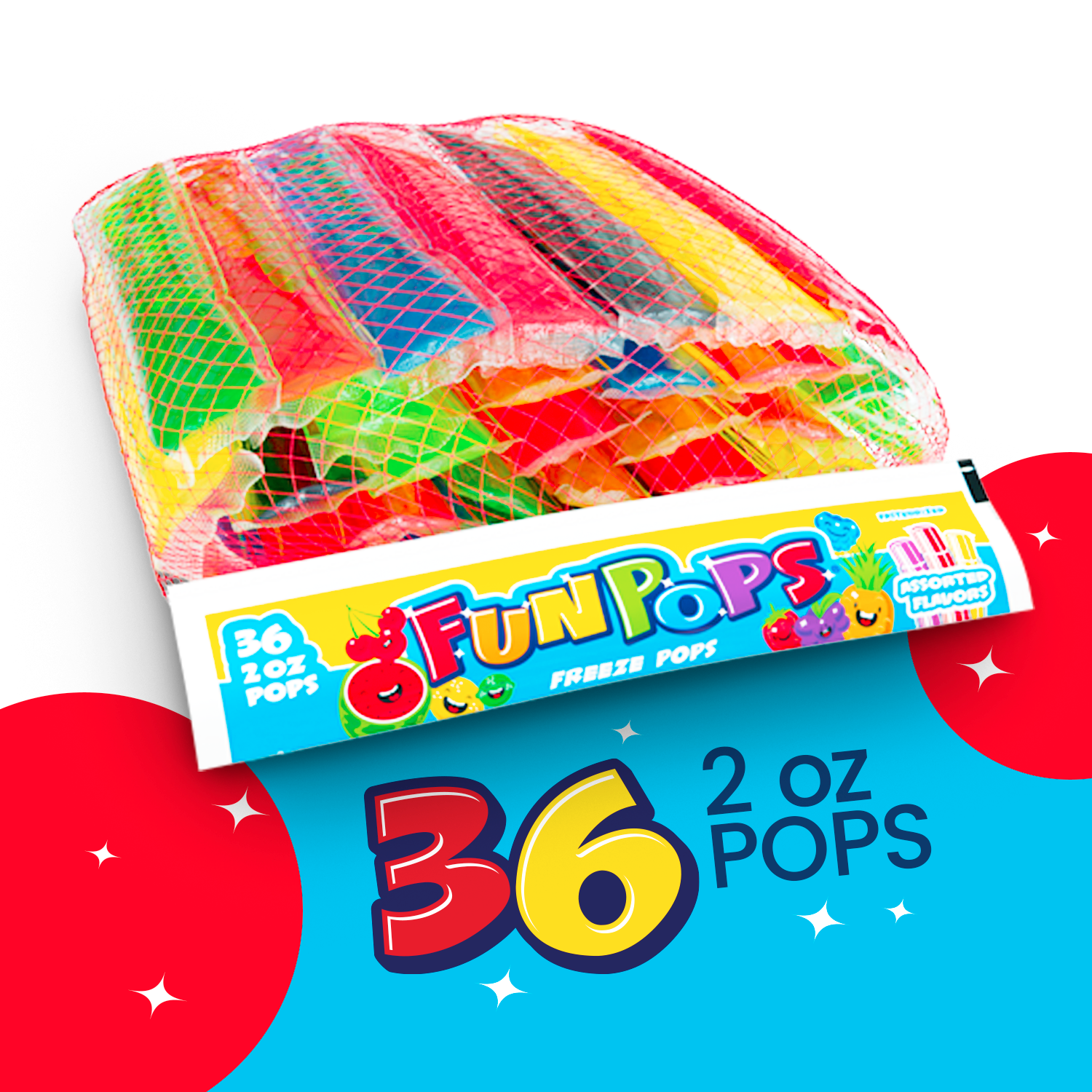 FunPops Freezer Ice Pops, 2 oz, 36 Count Bag, Variety Pack - Walmart.com