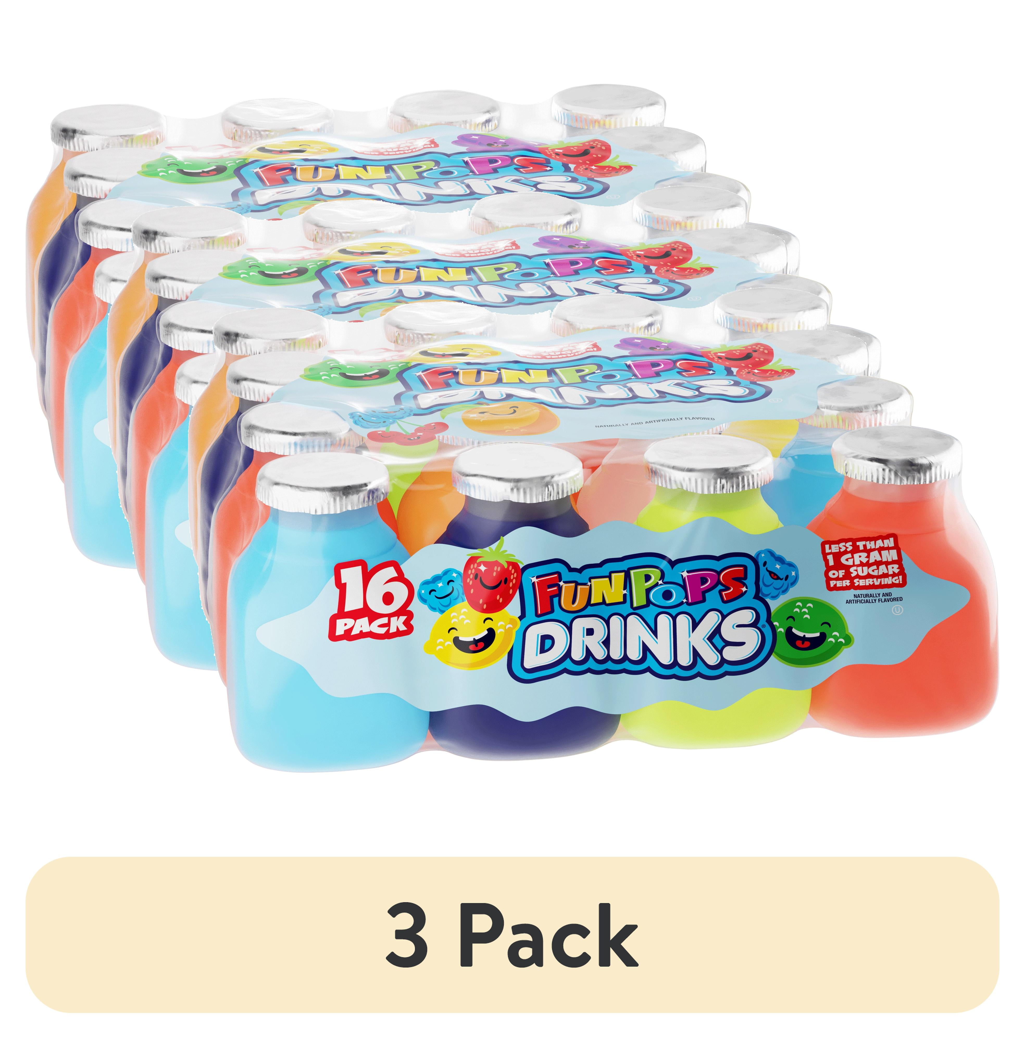 (3 pack) FunPops Kids Ready to Drink Variety Pack, Less than 1 g Sugar ...