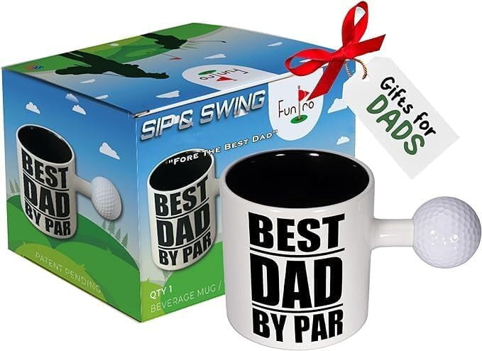 FunPro - 12 oz Handcrafted Coffee Mug with Real Golf Ball Handle ...