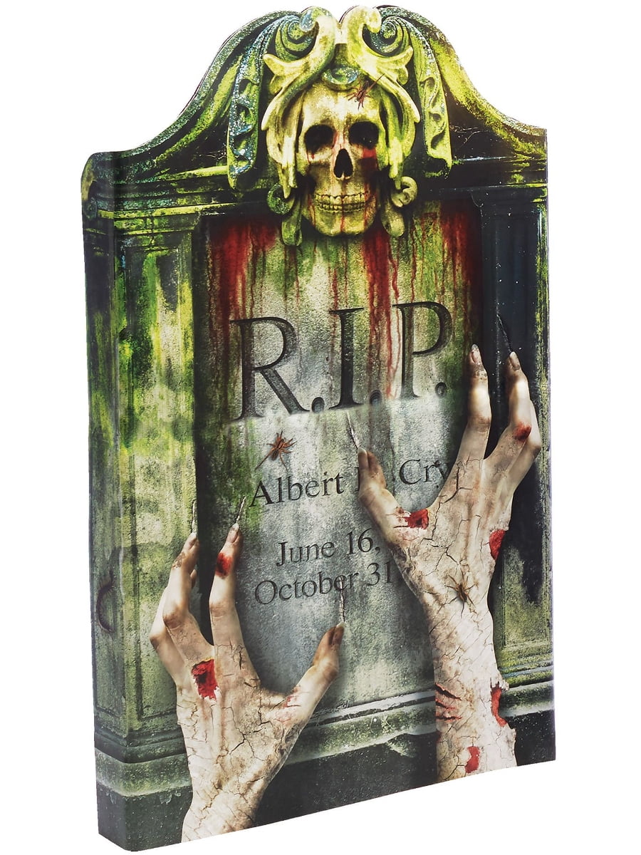 FunWorld Costumes Hands And Skull Foldable Tombstone Decoration ...